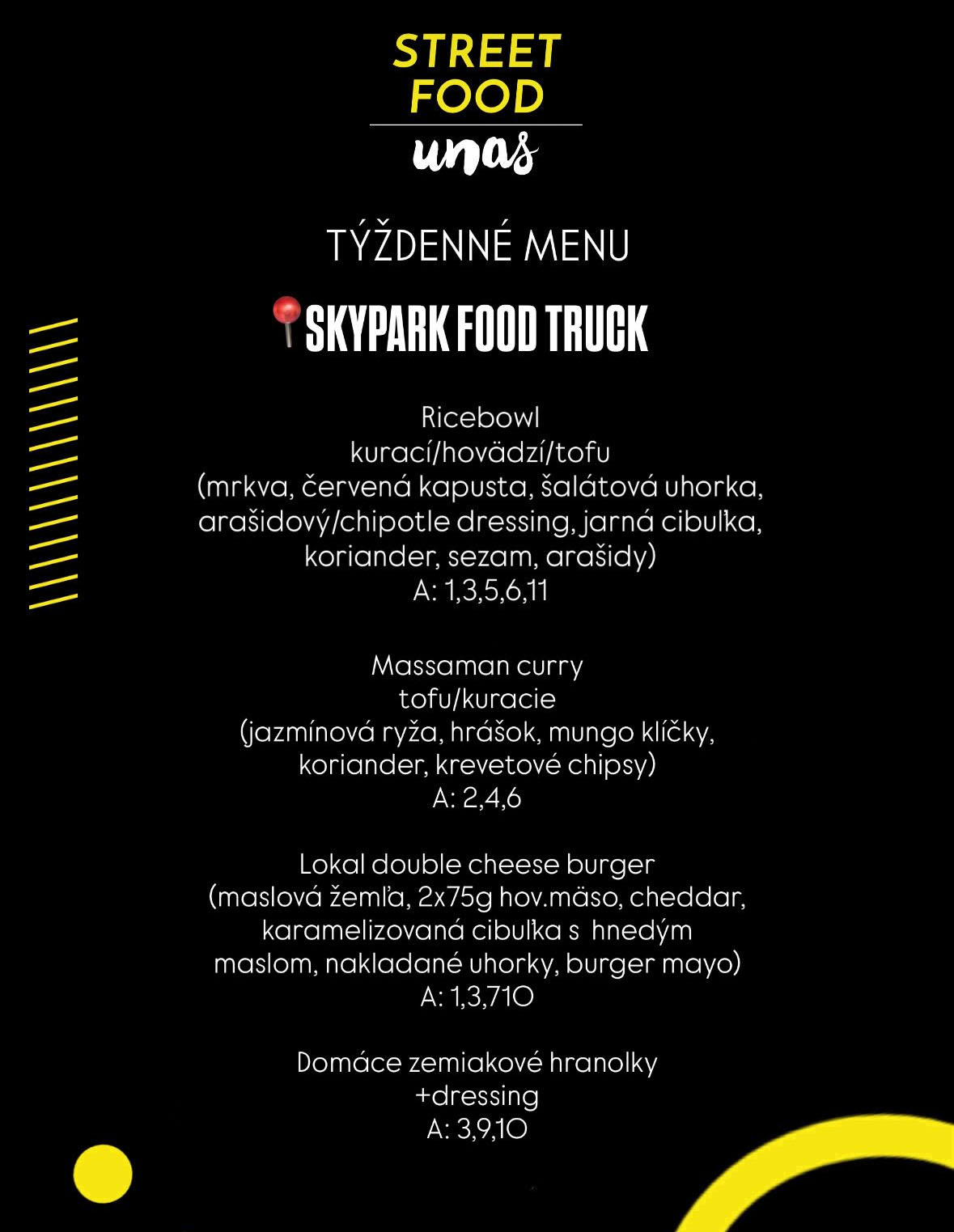 Obedové menu - UNAS Street Food
